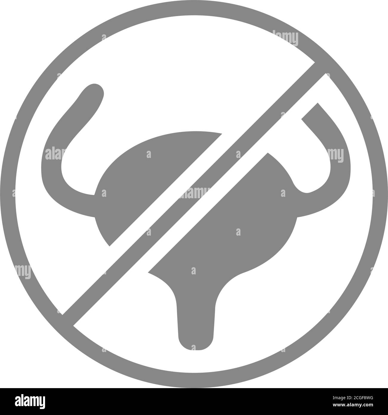 Urinary bladder with prohibition sign gray icon. Transplantation symbol ...