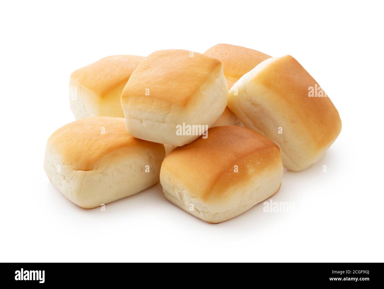 Multiple dinner rolls on a white background Stock Photo - Alamy