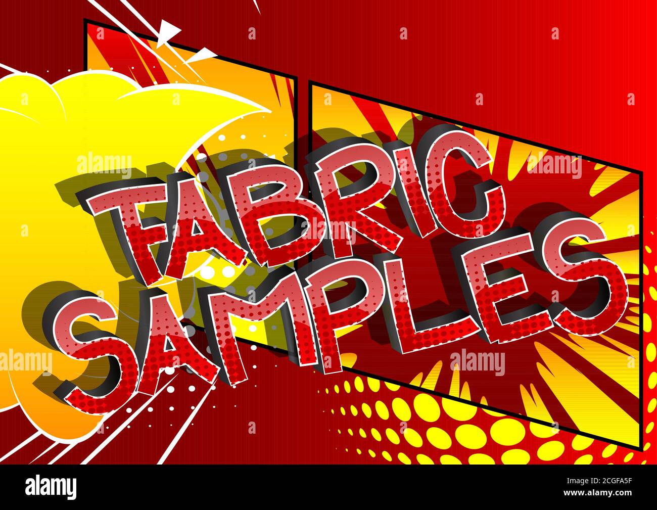 Fabric Samples Comic book style cartoon words on abstract comics ...