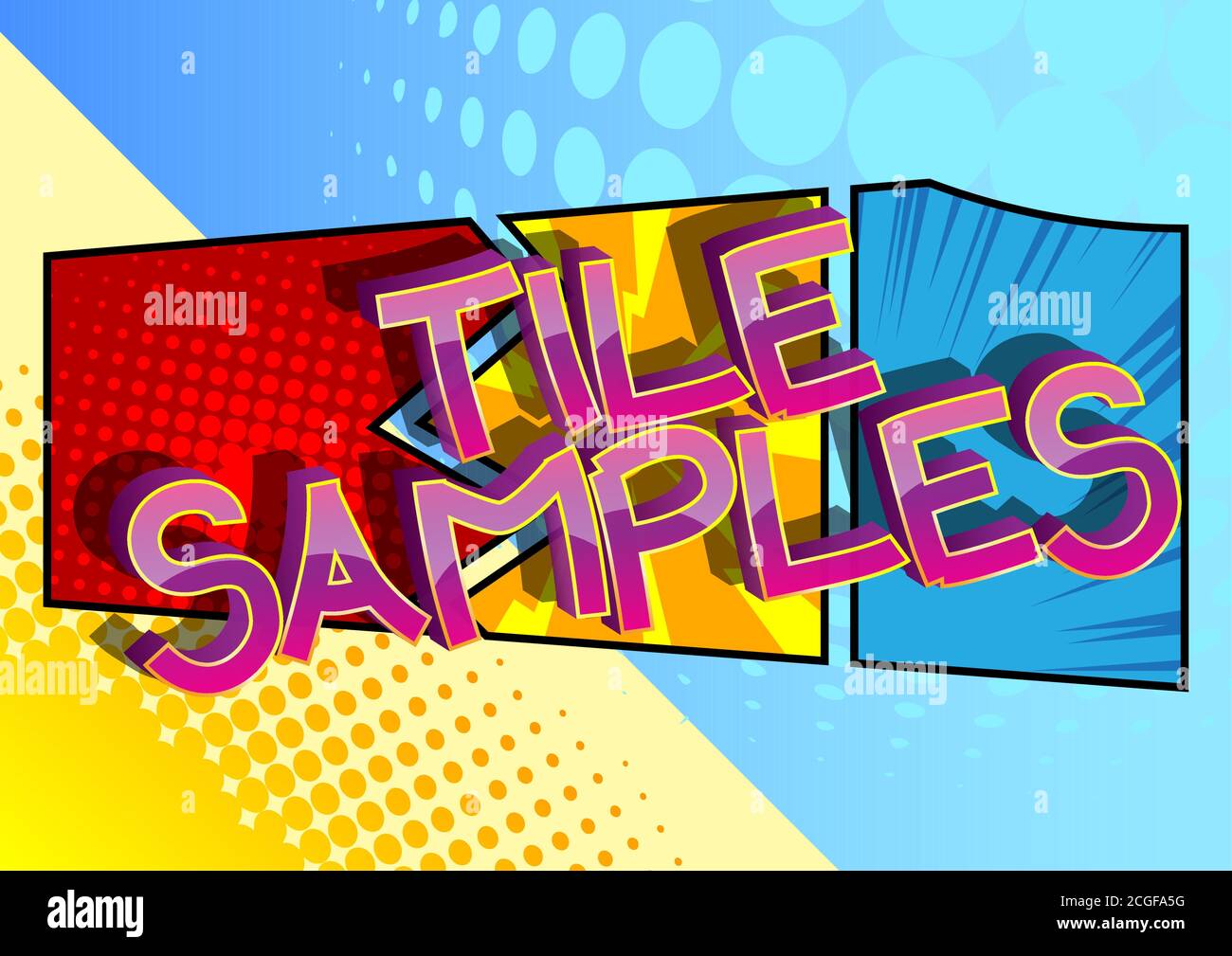Tile Samples Comic book style cartoon words on abstract comics ...