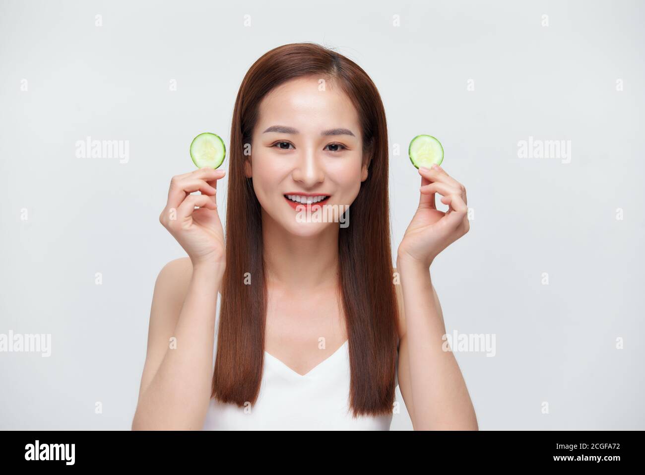 Beauty Skin Care And Detox Concept Beautiful Woman Making Eye Mask