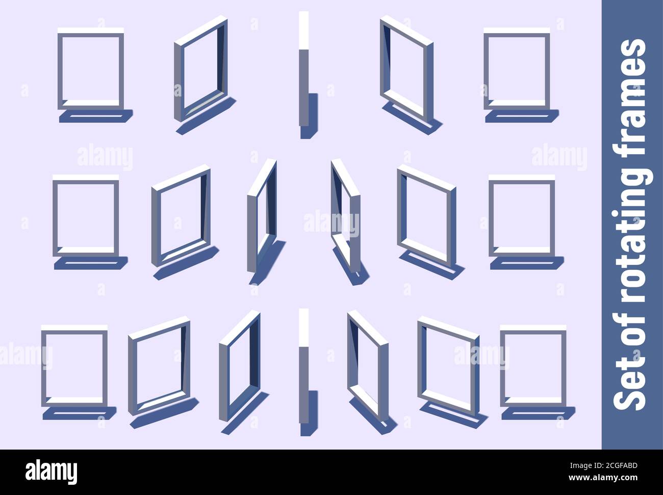 Isometric rectangular frame rotating Stock Vector Image & Art - Alamy