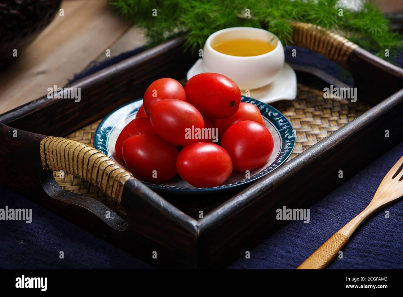 Tomatoes delicious afternoon tea Stock Photo - Alamy