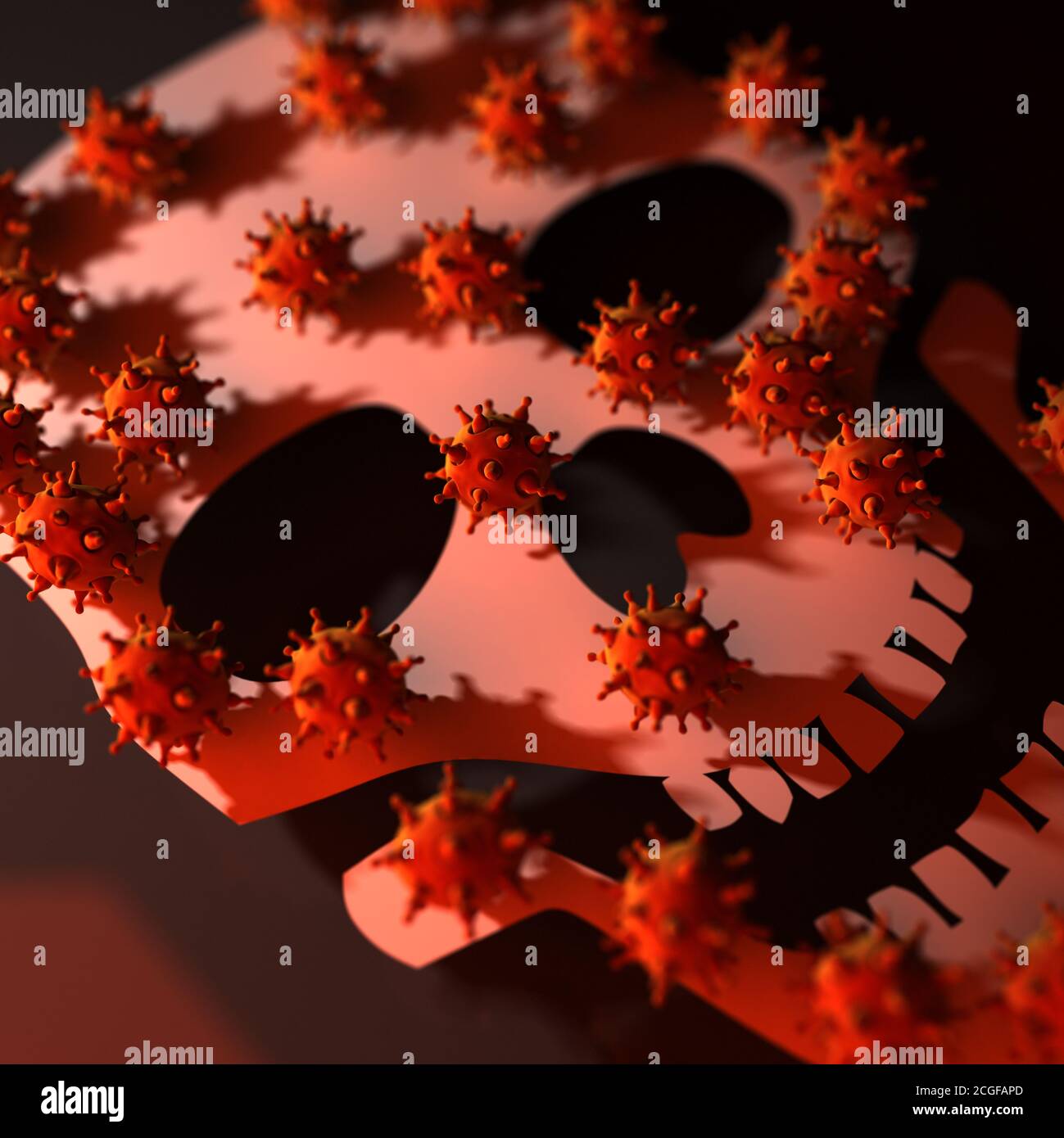 Virus and Human Skull. 3D Rendering Stock Photo - Alamy