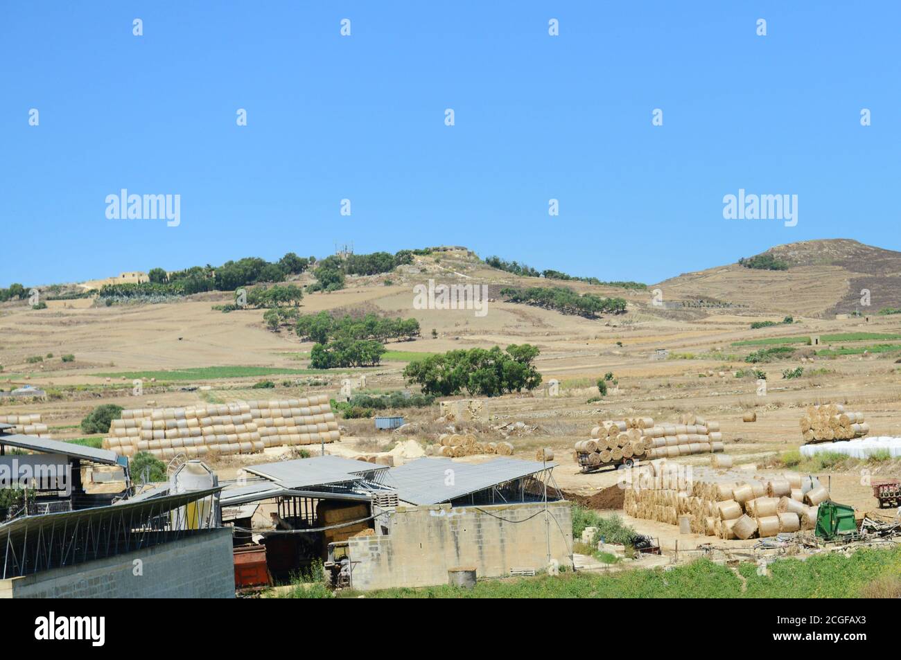 Haystack rolls in a farm in Gozo, Malta Stock Photo - Alamy