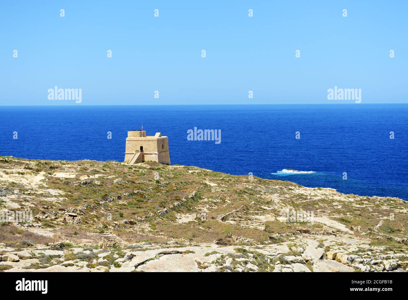 The Dwejra Tower on the Maltese coast Stock Photo - Alamy