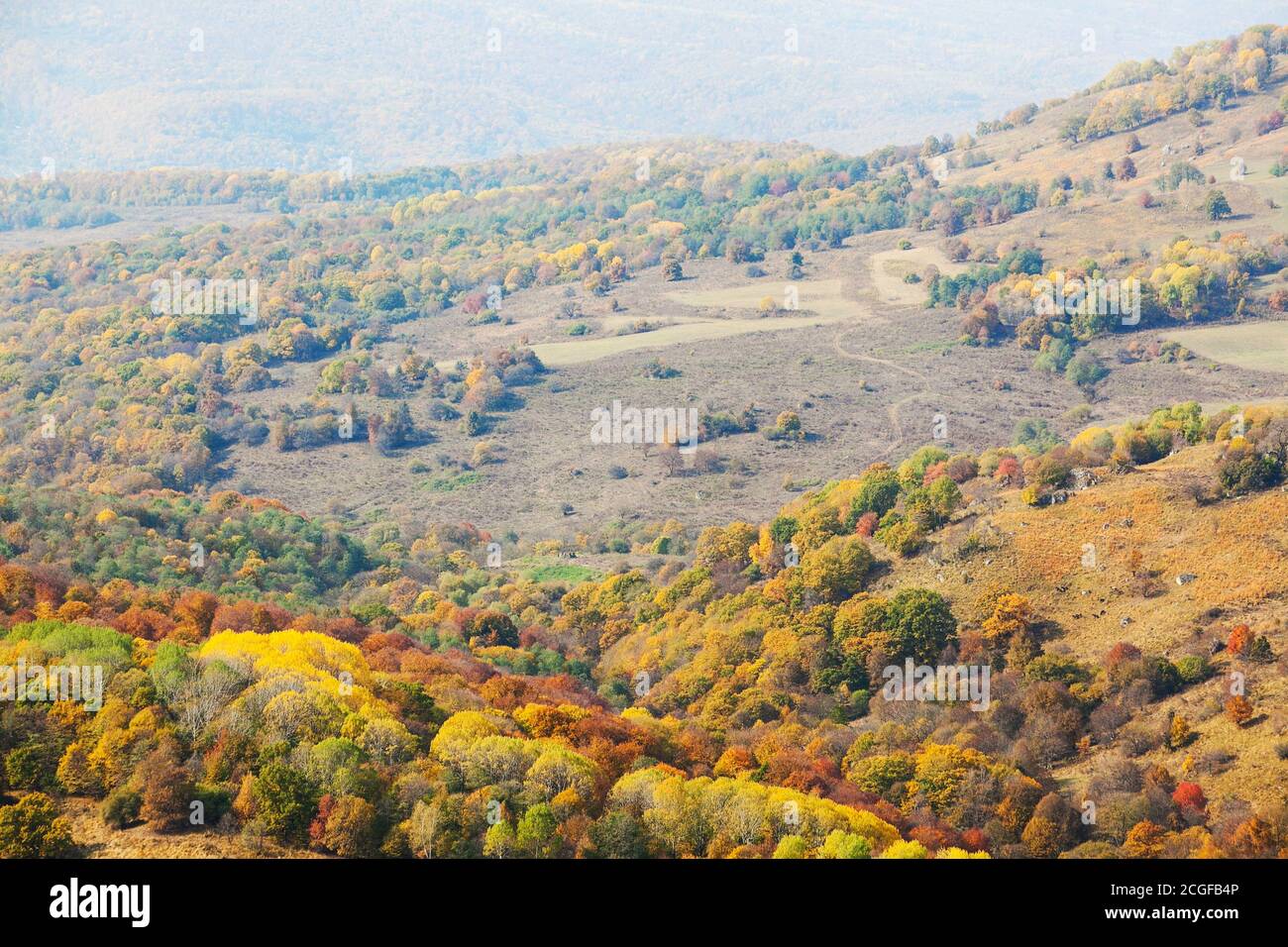 Fall foliage in haze hi-res stock photography and images - Alamy