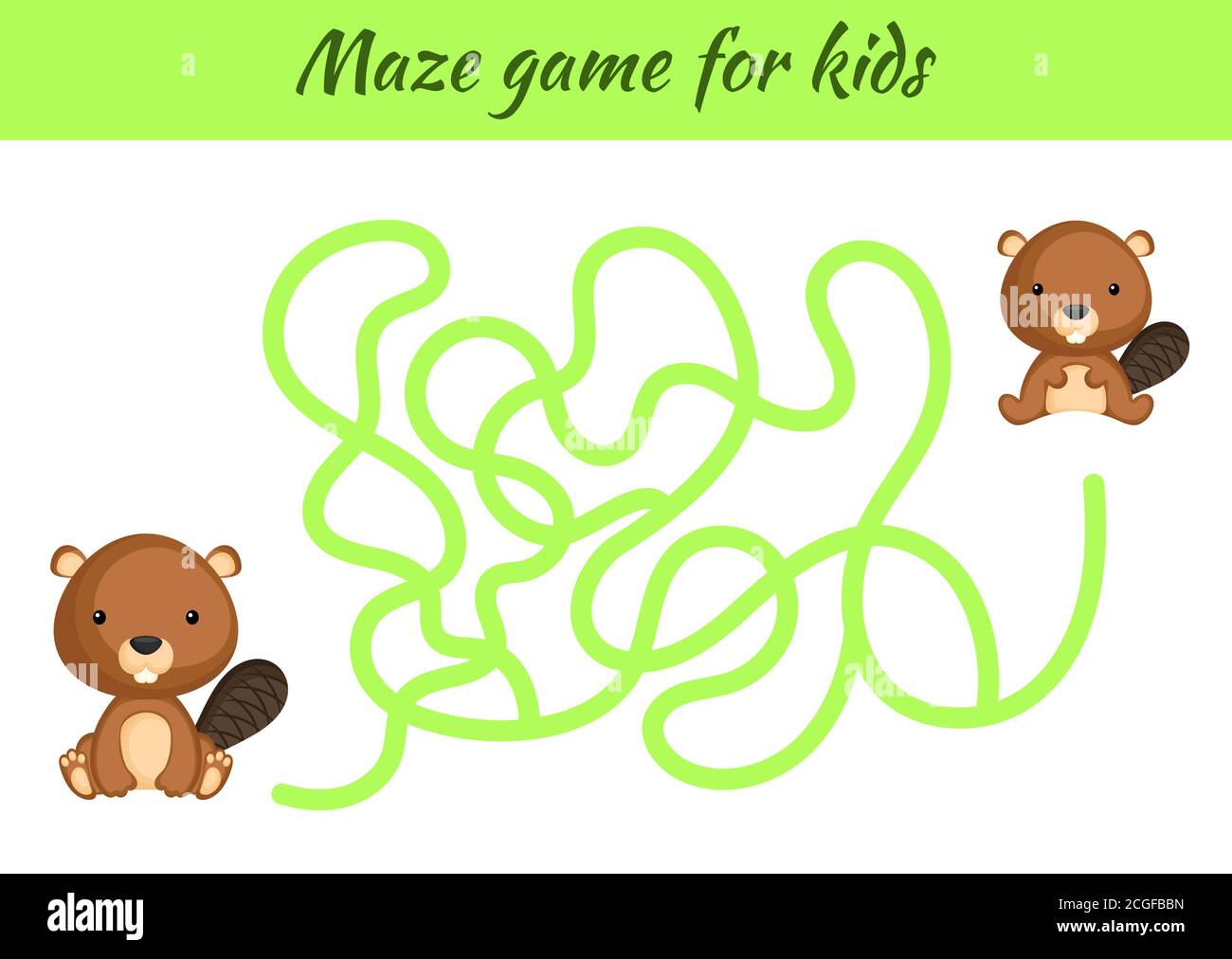 Funny maze or labyrinth game for kids. Help mother find path to baby ...
