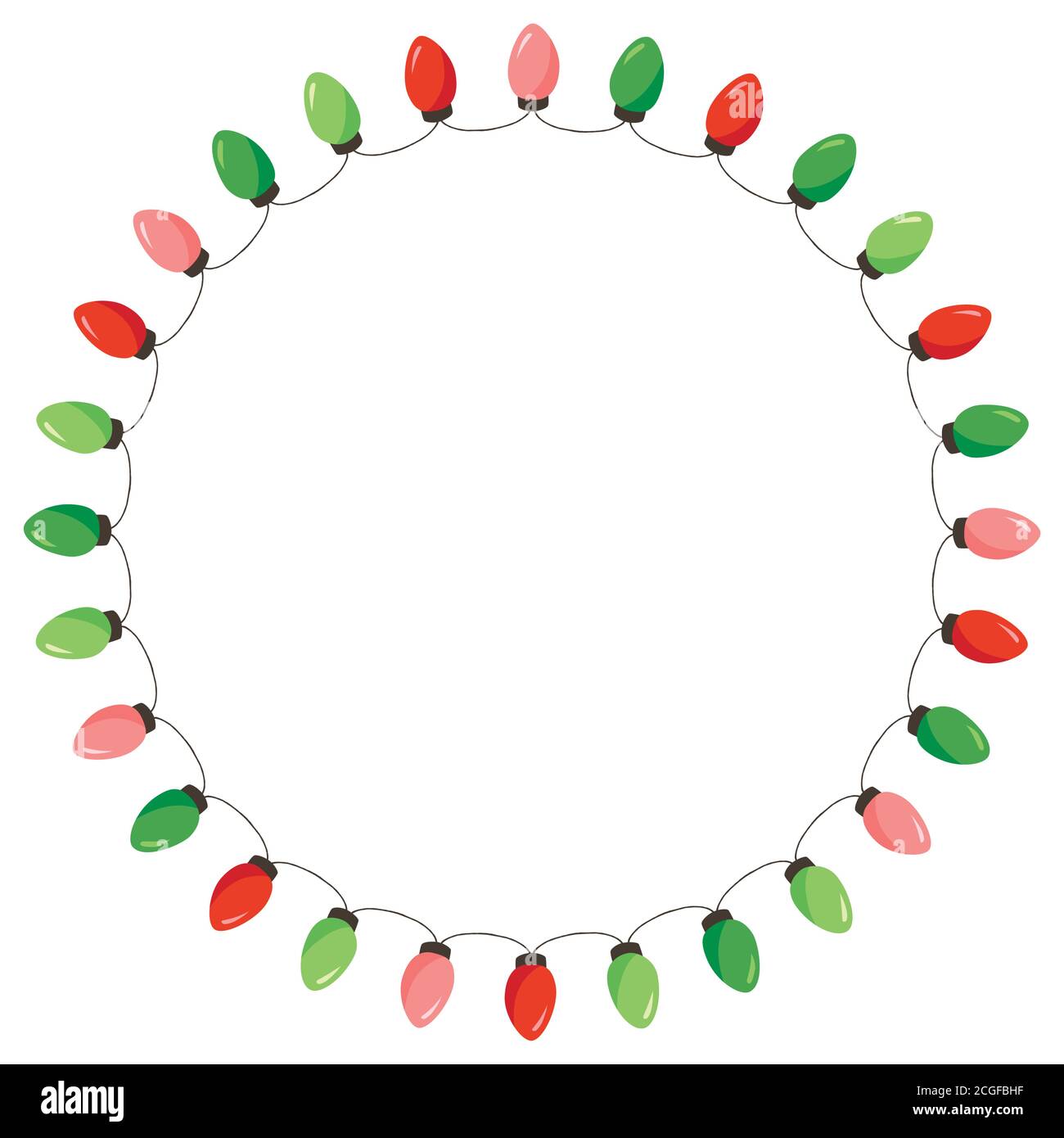 Vector Retro Colorful Holiday Christmas and New Year String Lights ...