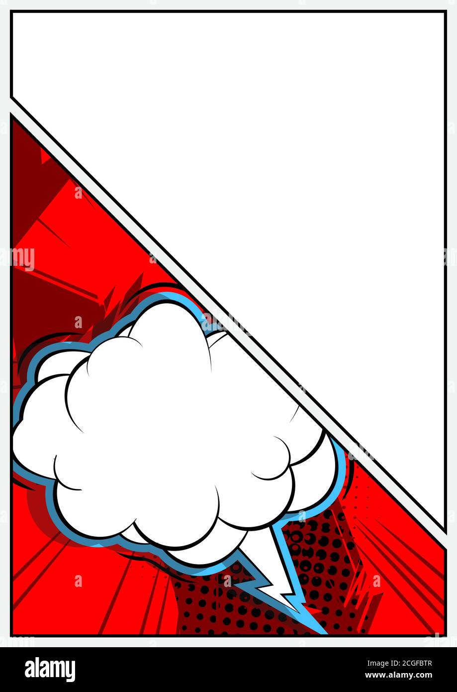 Comic book page illustration with half page colored comic graphic ...
