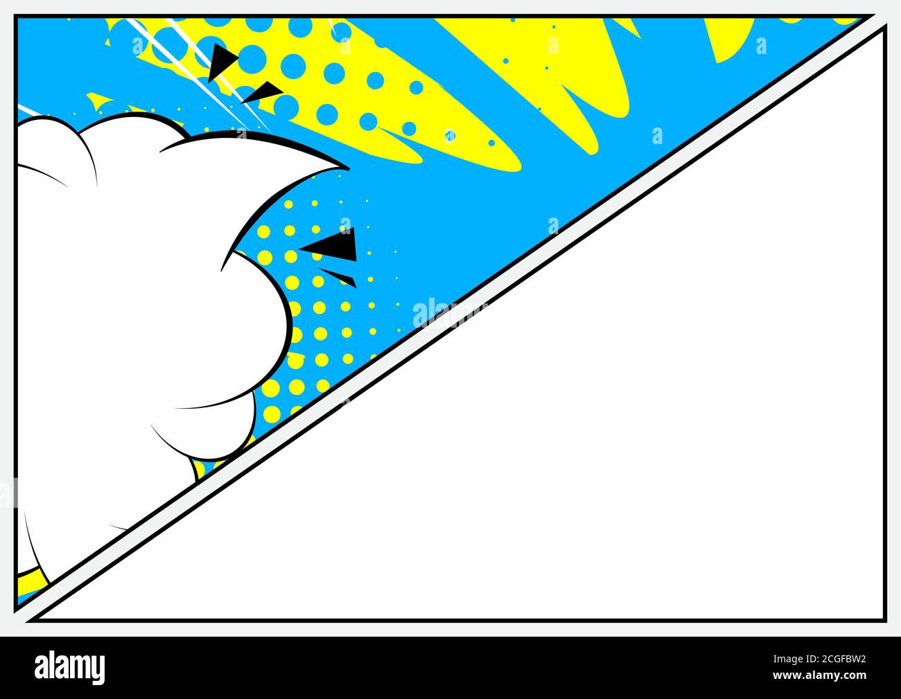 Comic book page illustration with half page colored comic graphic ...