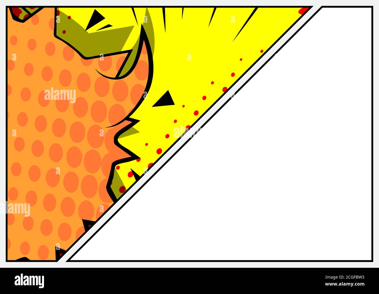 Comic book page illustration with half page colored comic graphic ...