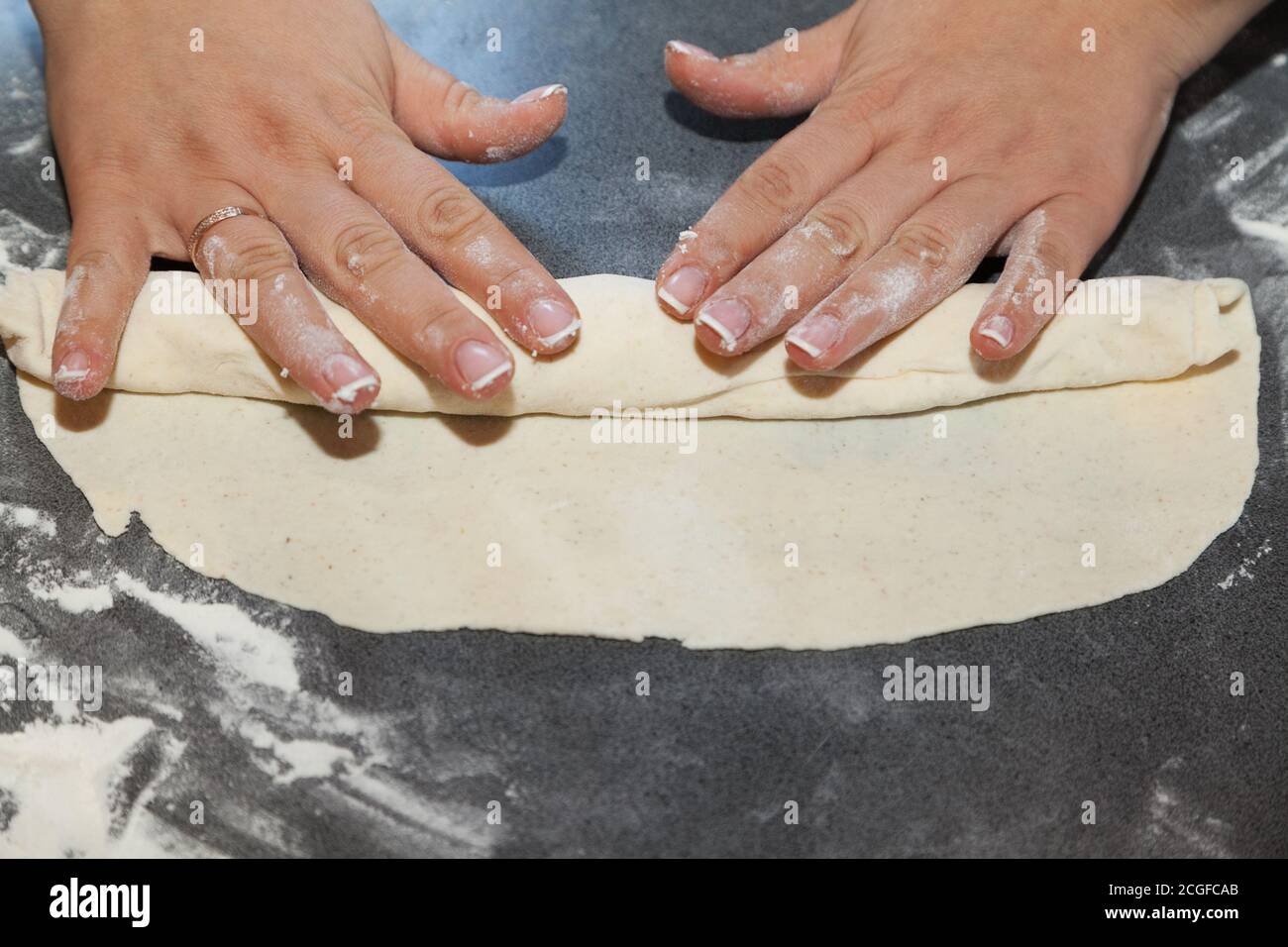 Preparation pizza dough filling hi-res stock photography and images - Alamy