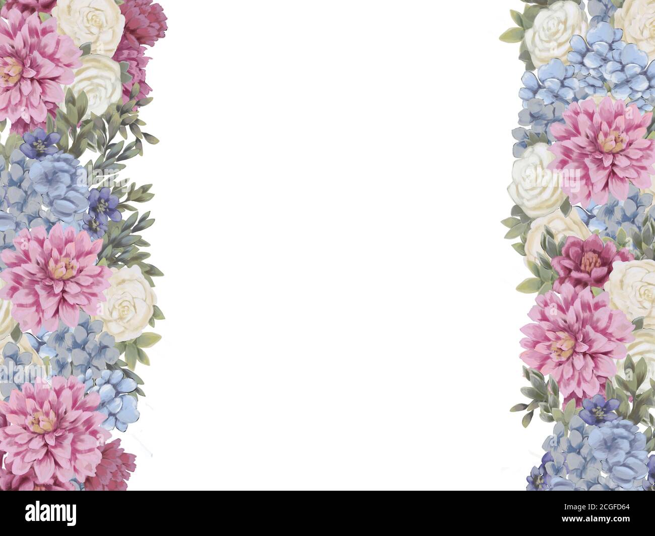 Floral border for design save the date cards, invitations, posters ...