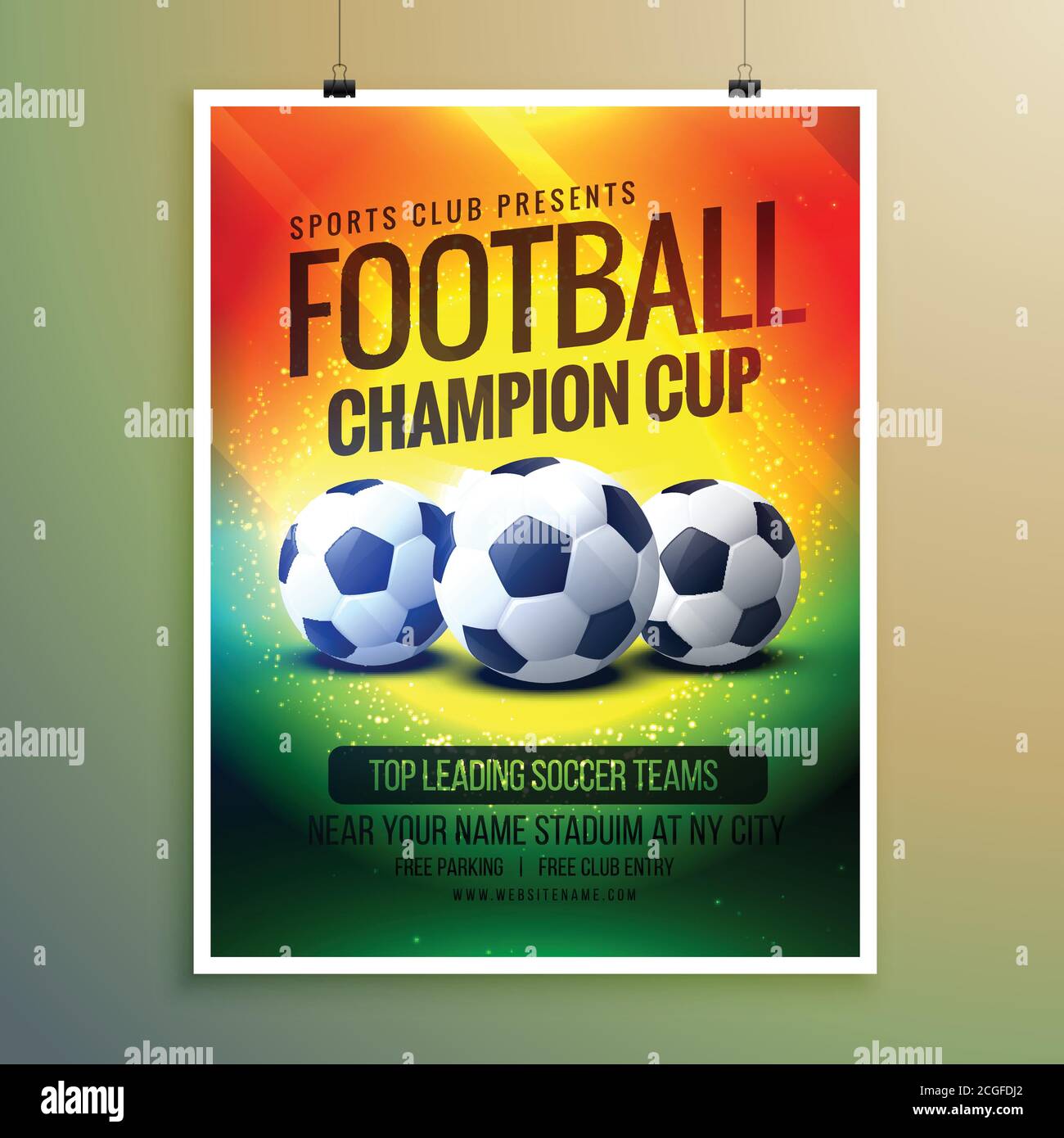Football Soccer Invitation Poster Flyer High Resolution Stock ...