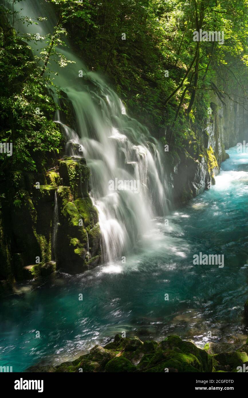 Kikuchi Gorge in Early Summer, Kumamoto Prefecture, Japan Stock Photo ...