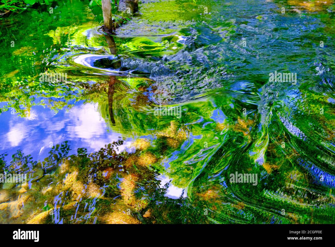 Wave Refraction of River Stock Photo - Alamy