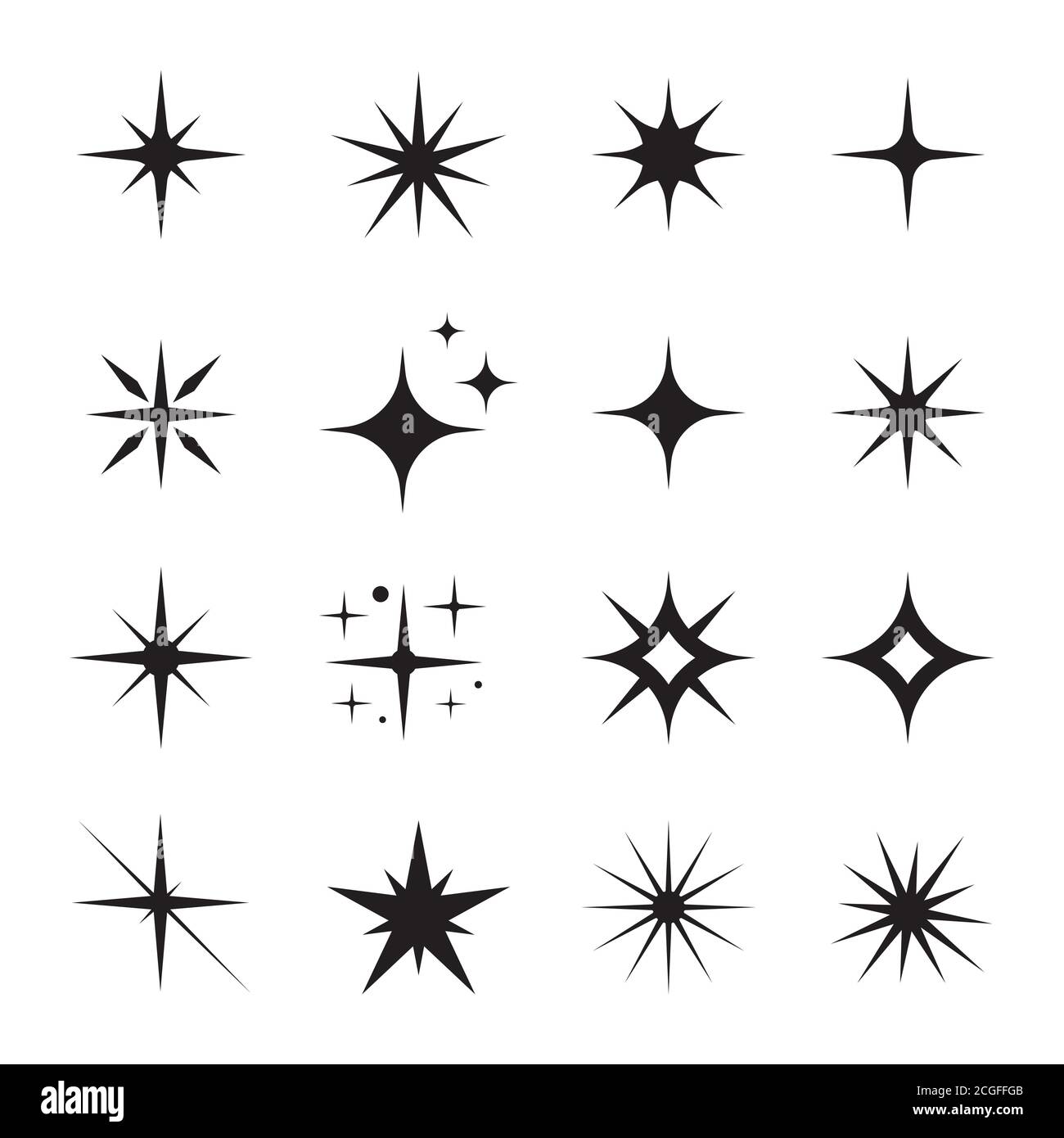 Star icons. Twinkling stars. Sparkles, shining burst. Christmas vector symbols isolated Stock ...