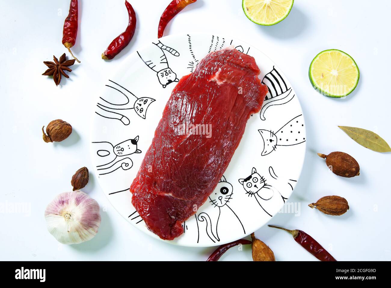 A piece of raw beef Stock Photo - Alamy