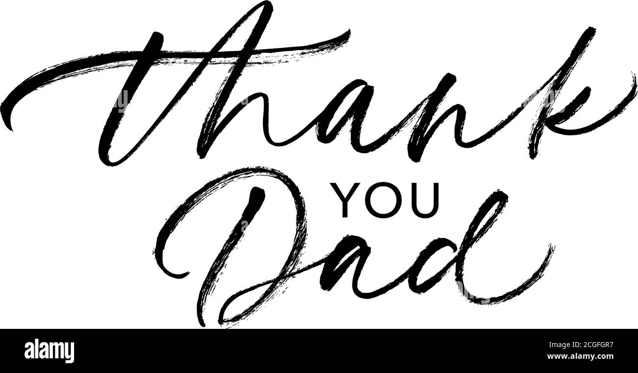 Thank you dad calligraphy greeting card Stock Vector Image & Art - Alamy