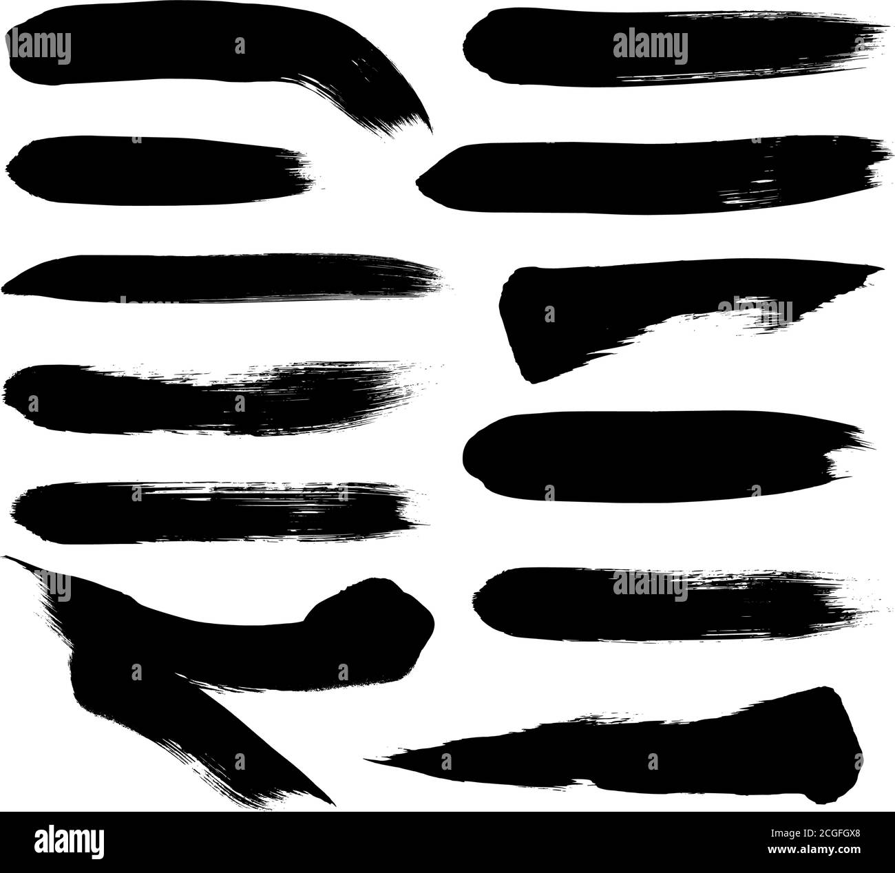 Vector grungy paint brush strokes collection Stock Vector Image & Art ...