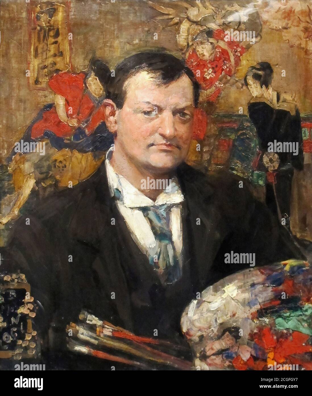 Macnicol Bessie - Portrait of Edward Atkinson Hornel - British School ...