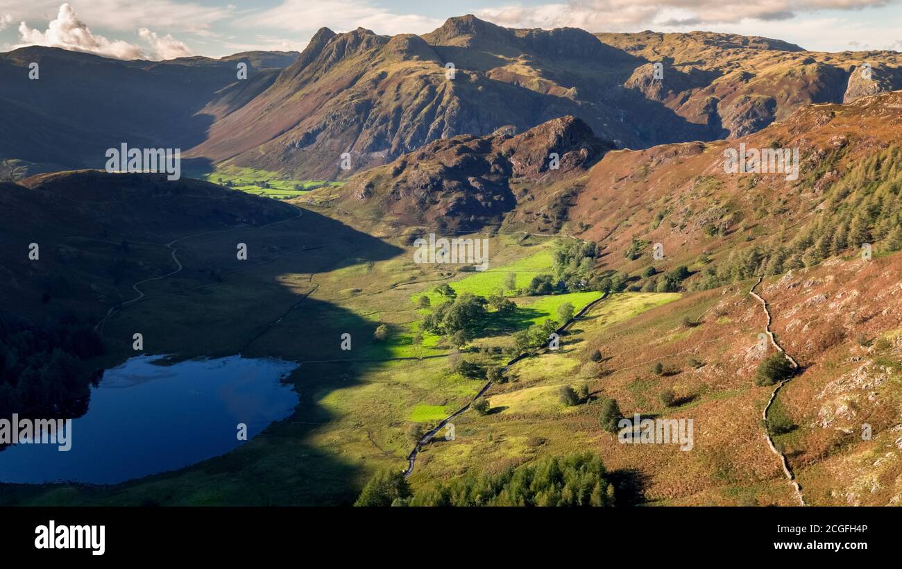 Blea Tarn aerial passover which shows the tarn and surrounding area ...