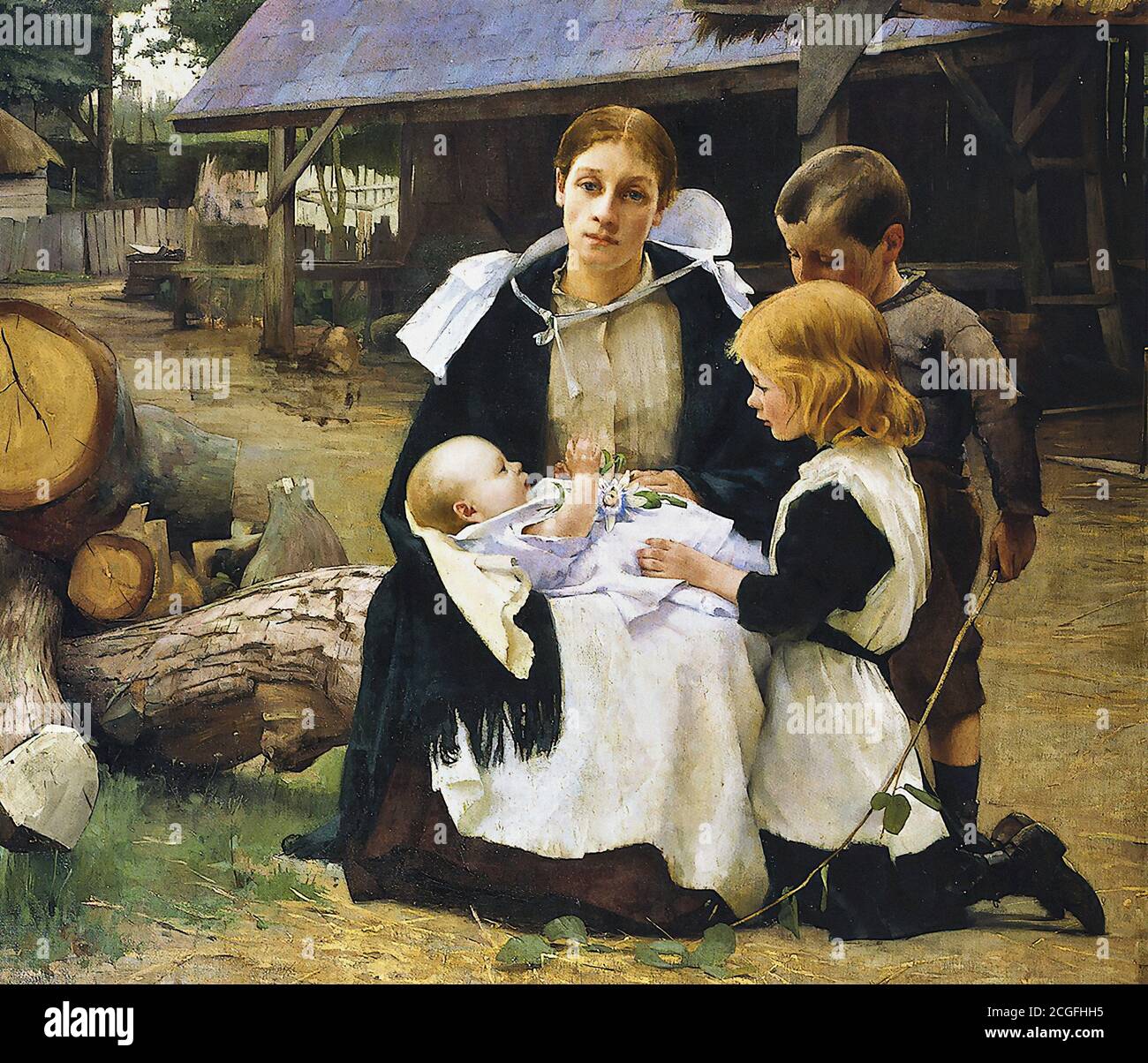 Mann Alexander - the New Baby - British School - 19th Century Stock ...