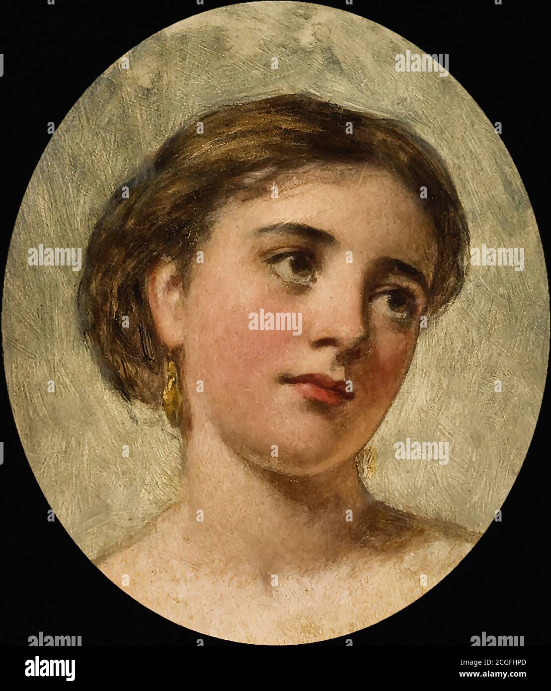Girl looking at a painting hi-res stock photography and images - Alamy