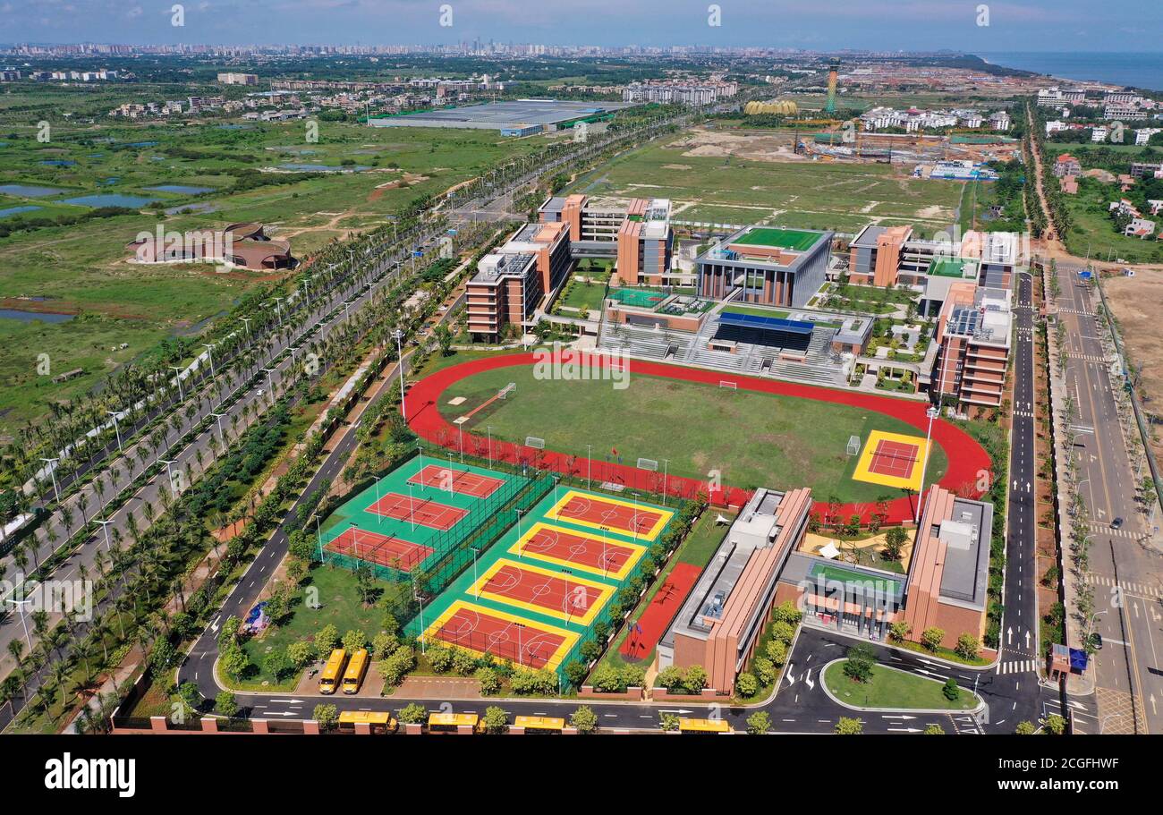 Haikou. 10th Sep, 2020. Aerial photo taken on Sept. 10, 2020 shows the ...