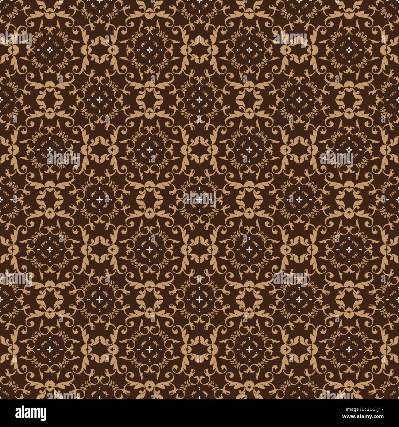 Simple pattern design on Kawung batik with dark brown color design ...