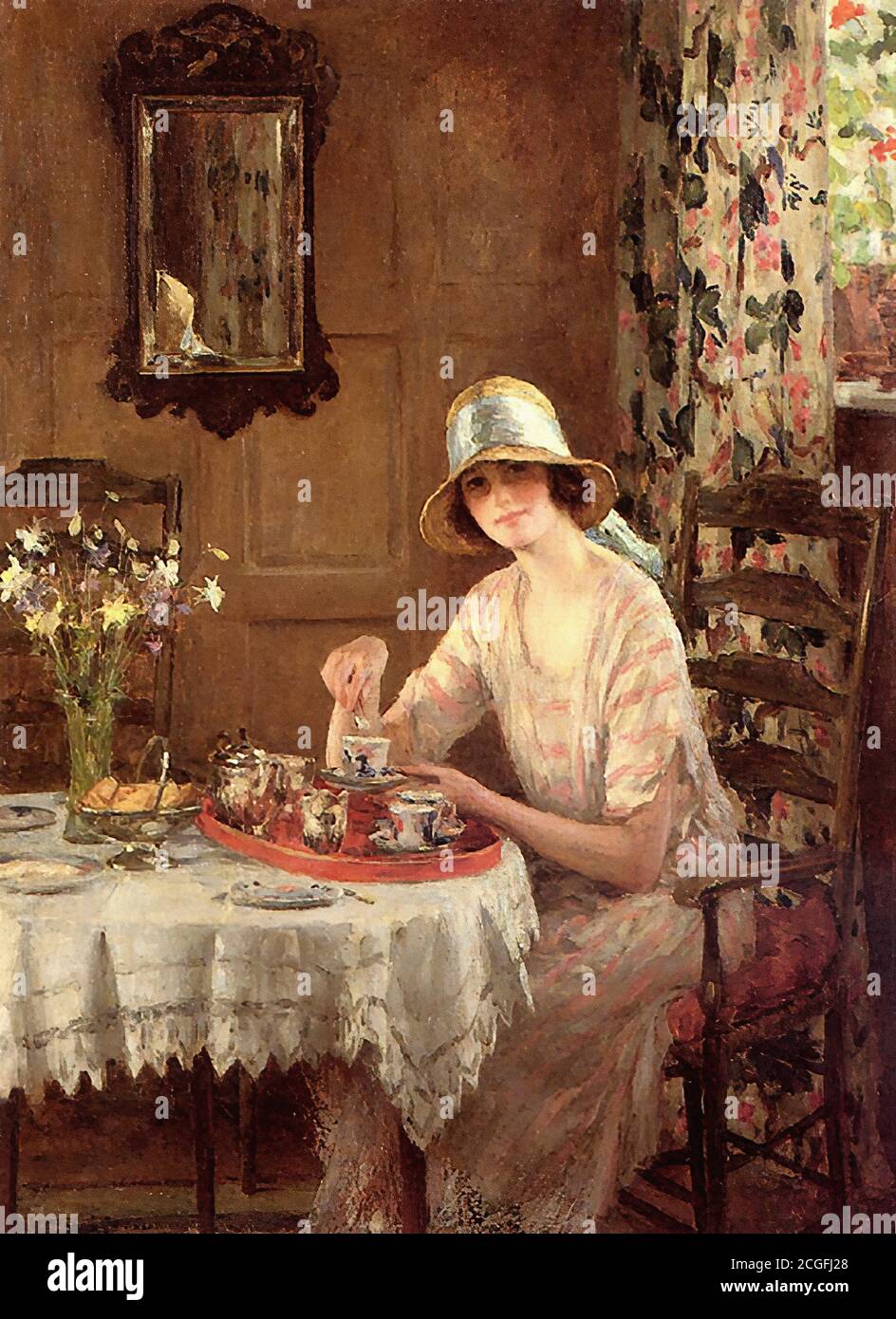 Margetson William Henry - Afternoon Tea - British School - 19th Century ...