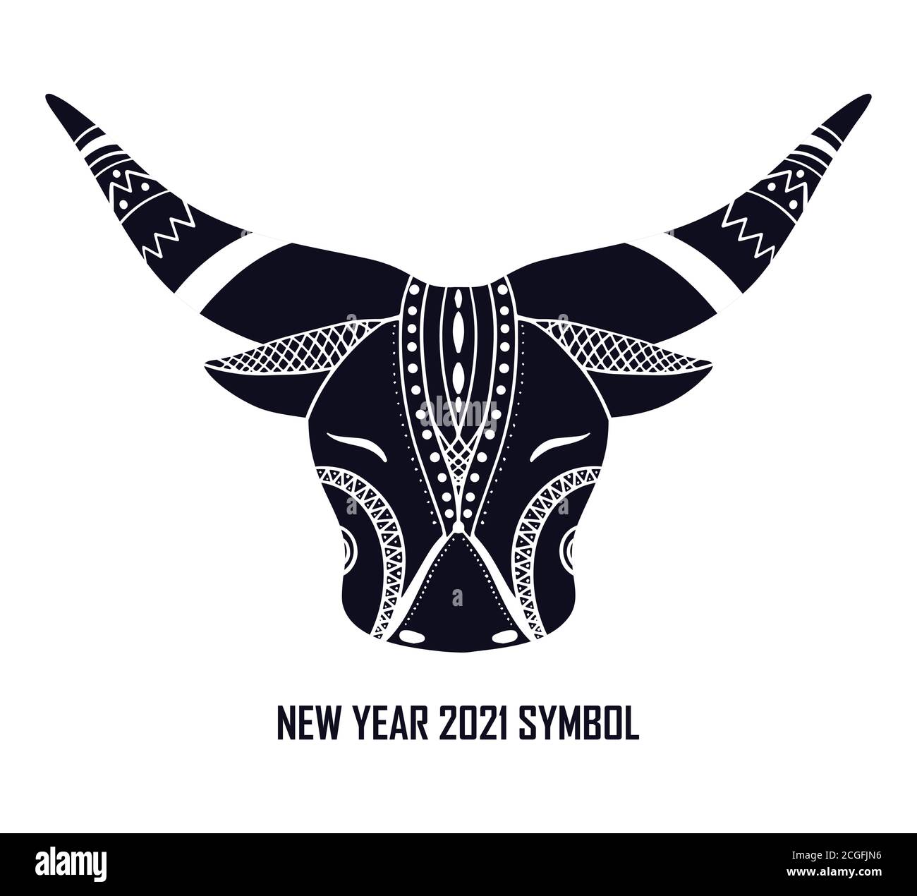 Chinese Zodiac. Chinese Animal astrological sign. Cow. Symbol of 2021 ...