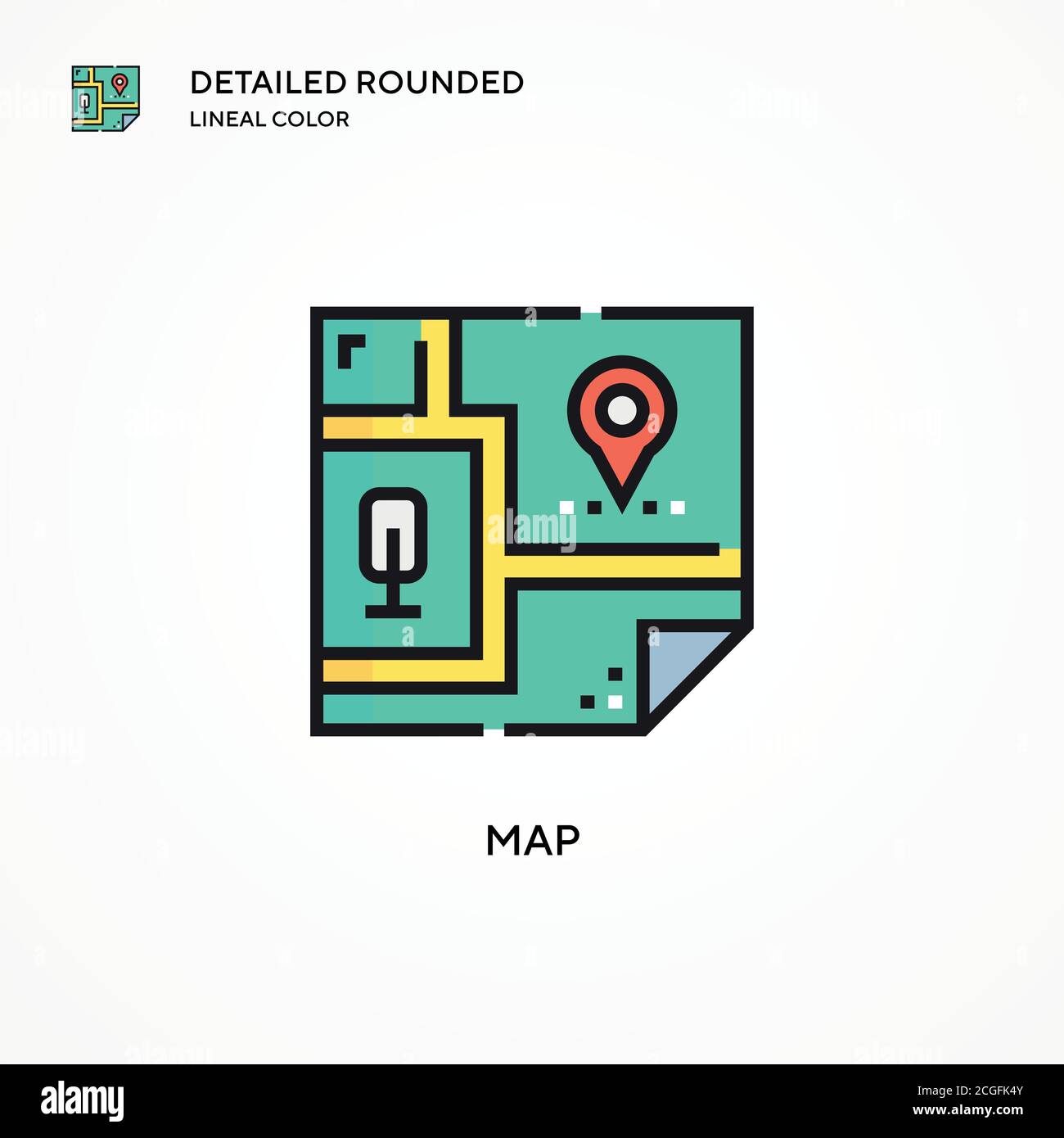 Map vector icon. Modern vector illustration concepts. Easy to edit and ...