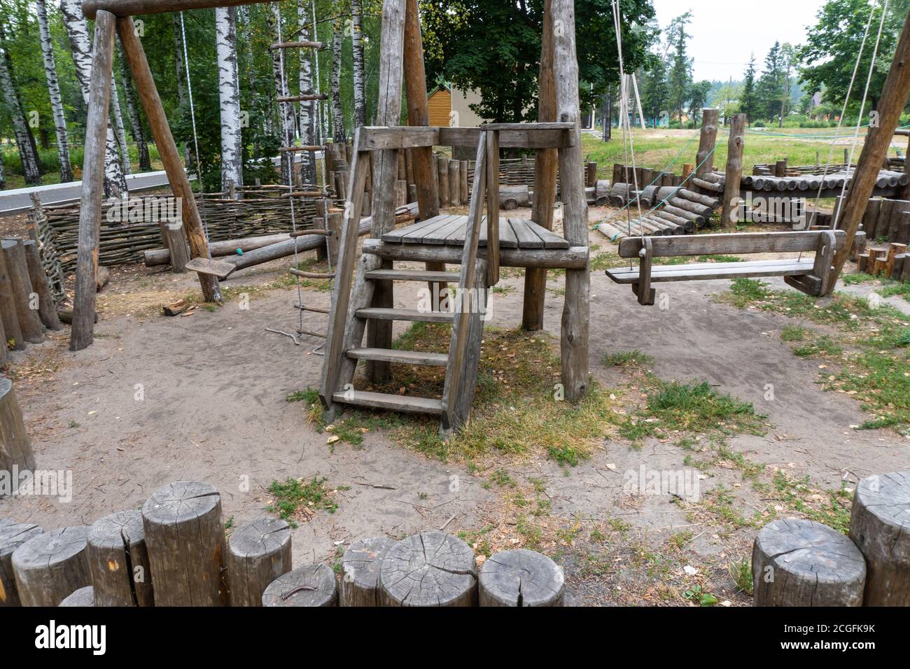 Playground made wood in hi-res stock photography and images - Alamy