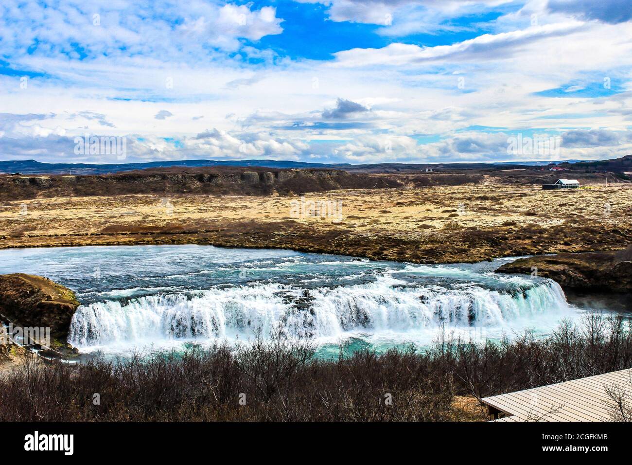 Iceland scenic waterfall on sunny hi-res stock photography and images ...