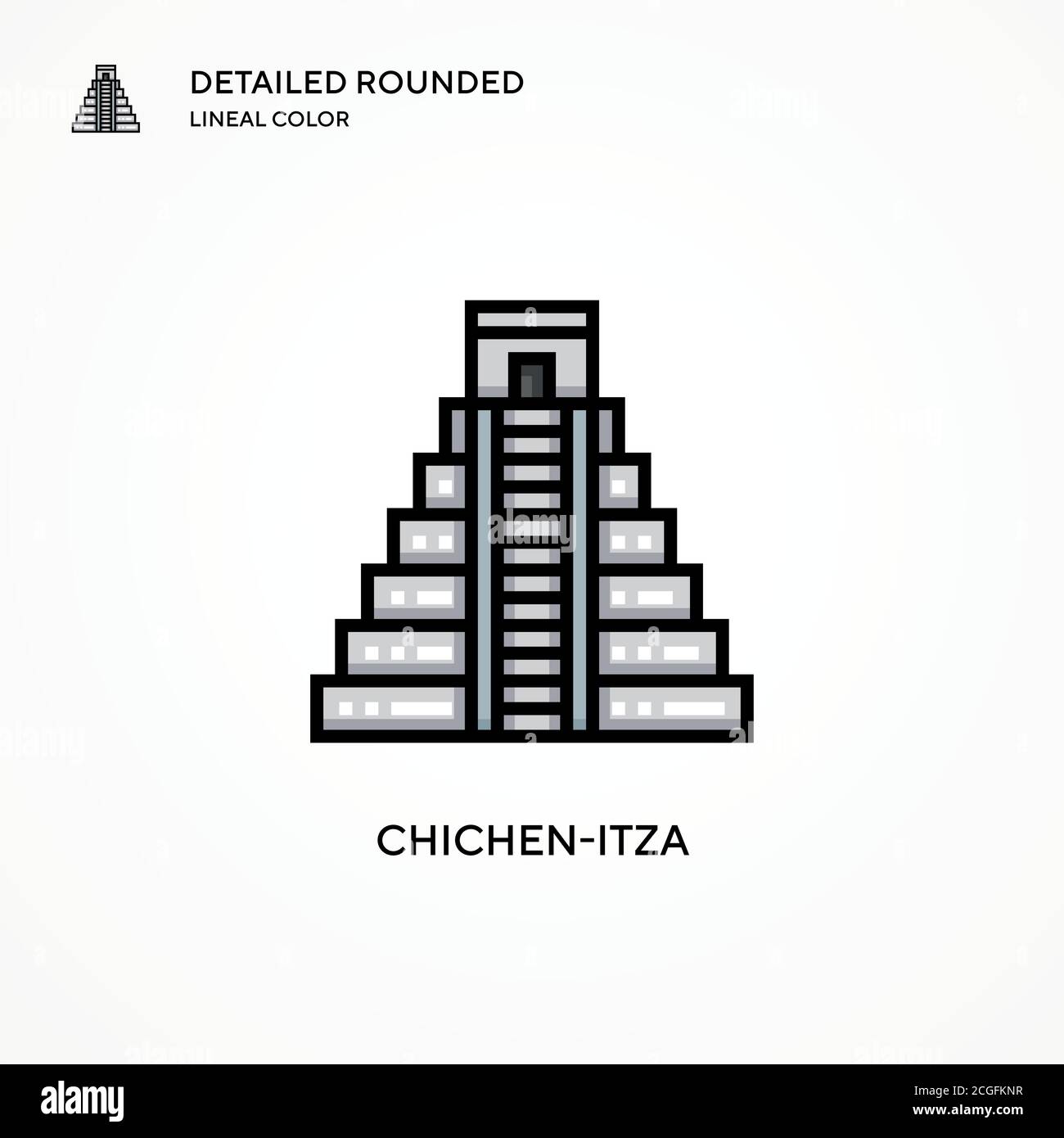 Chichen-itza vector icon. Modern vector illustration concepts. Easy to ...
