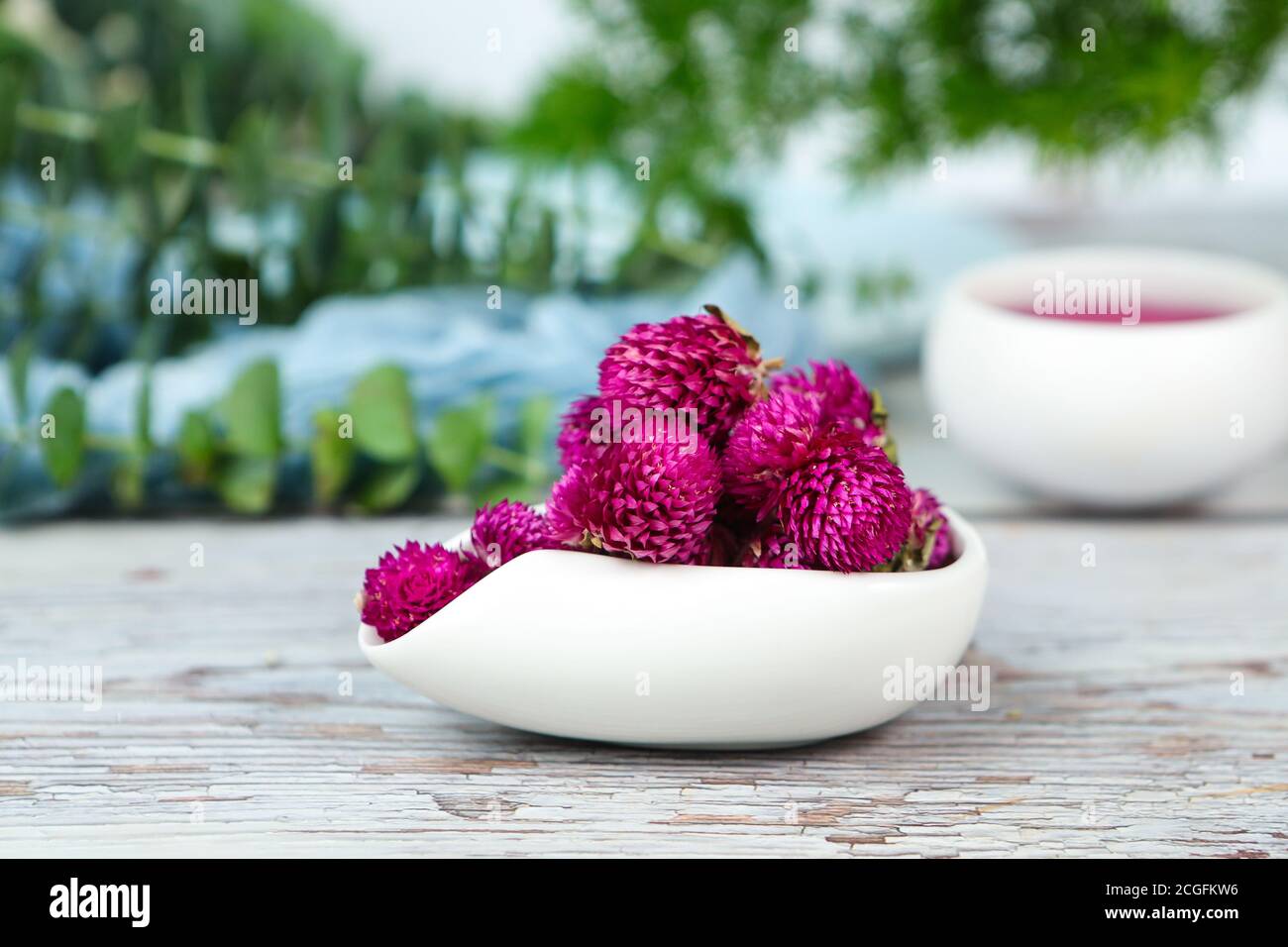 The one hundred - day red flower tea Stock Photo - Alamy