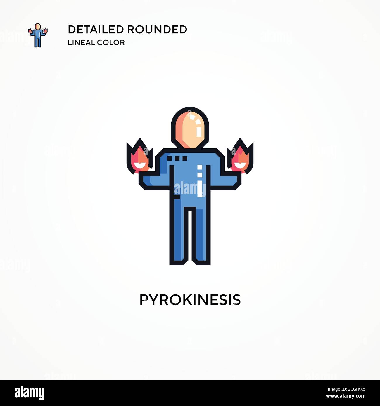 Pyrokinesis vector icon. Modern vector illustration concepts. Easy to ...