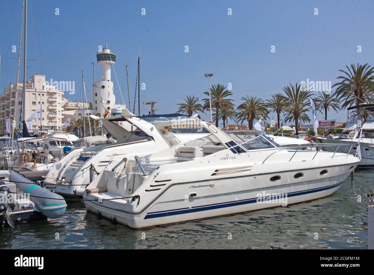 Luxury yacht by the pier. The largest residential marina in Europe ...