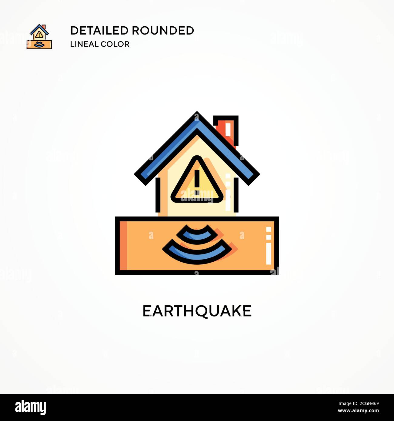 Earthquake vector icon. Modern vector illustration concepts. Easy to ...