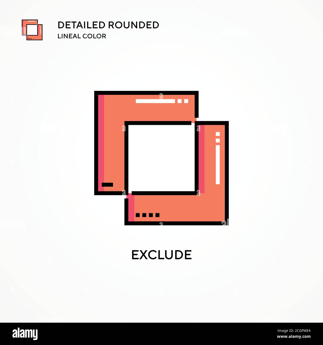 Exclude vector icon. Modern vector illustration concepts. Easy to edit ...