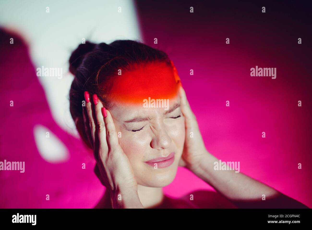 Woman forehead hi-res stock photography and images - Alamy