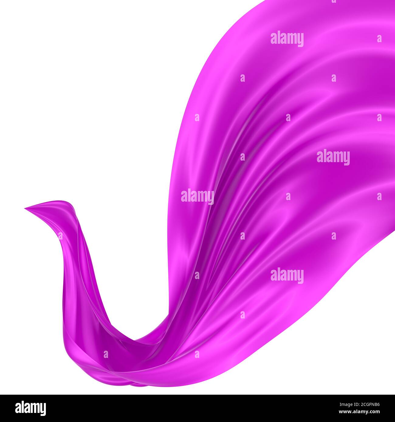 Abstract background of magenta wavy silk or satin. 3d rendering image ...