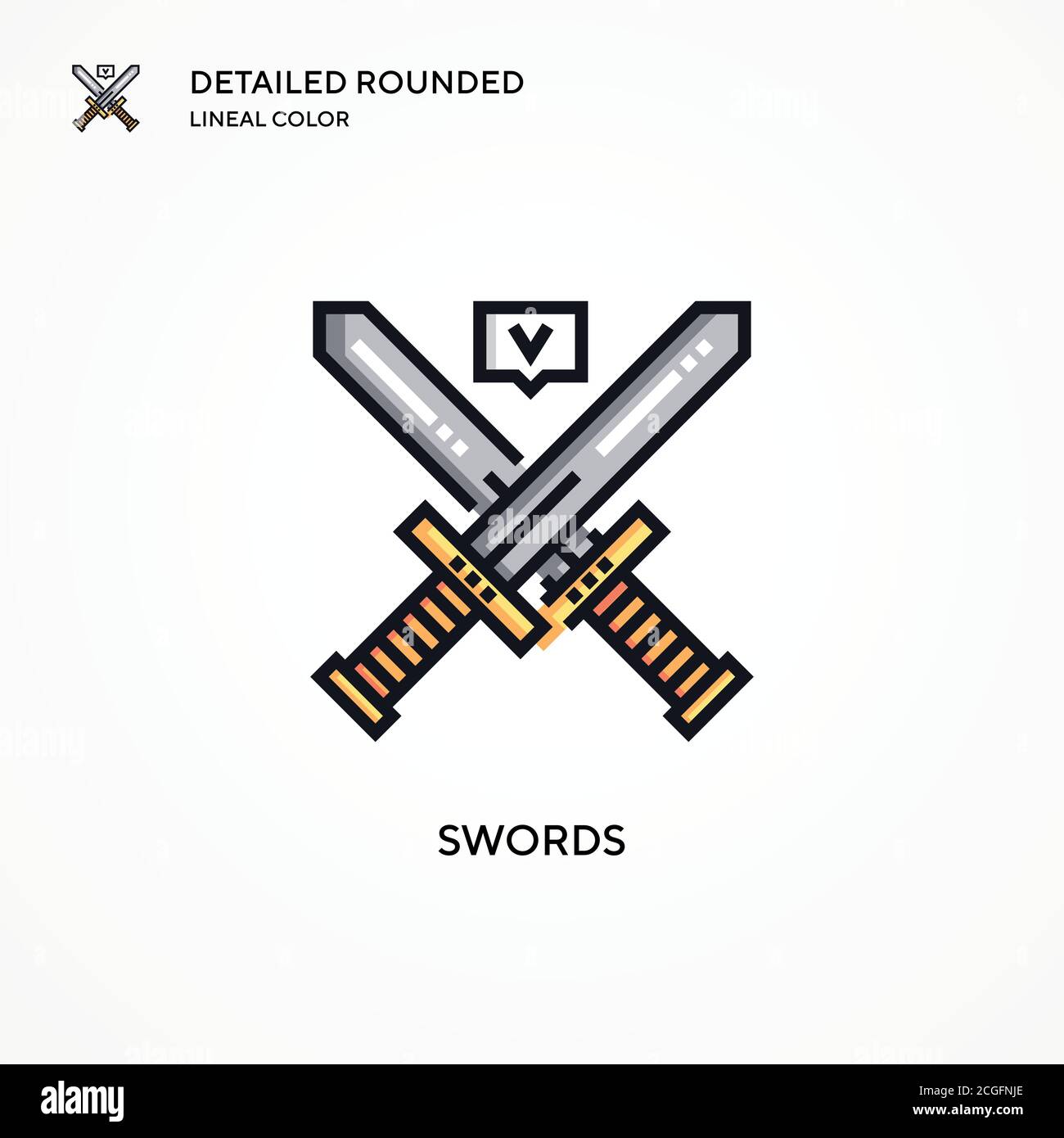 Swords vector icon. Modern vector illustration concepts. Easy to edit ...