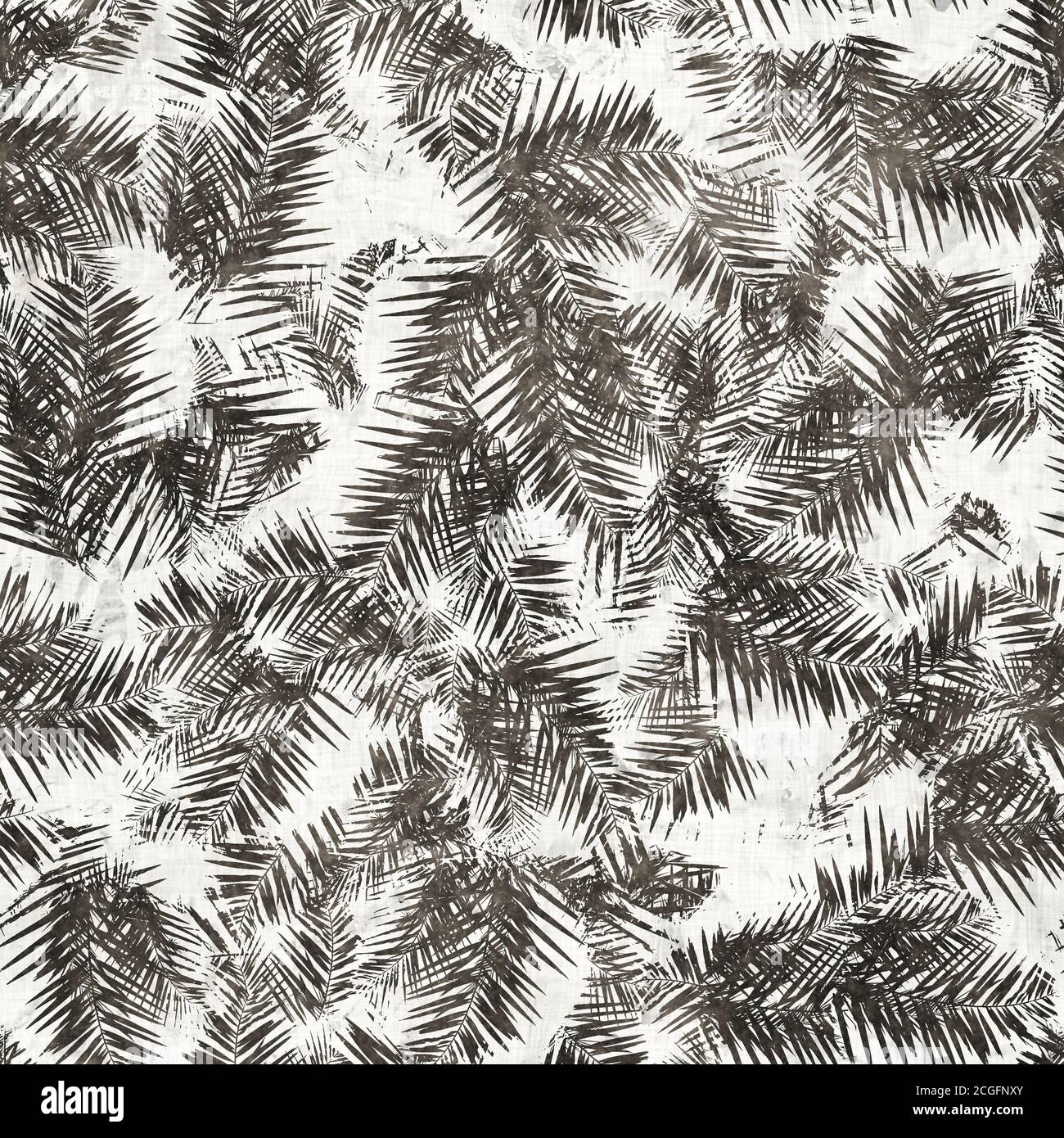 Neutral tropical palm tree leaves seamless pattern Stock Photo - Alamy