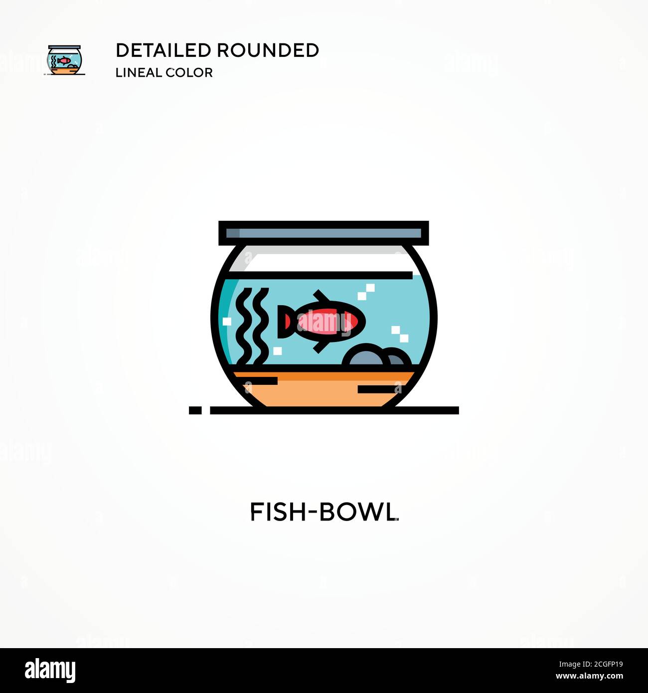 Fish-bowl vector icon. Modern vector illustration concepts. Easy to ...