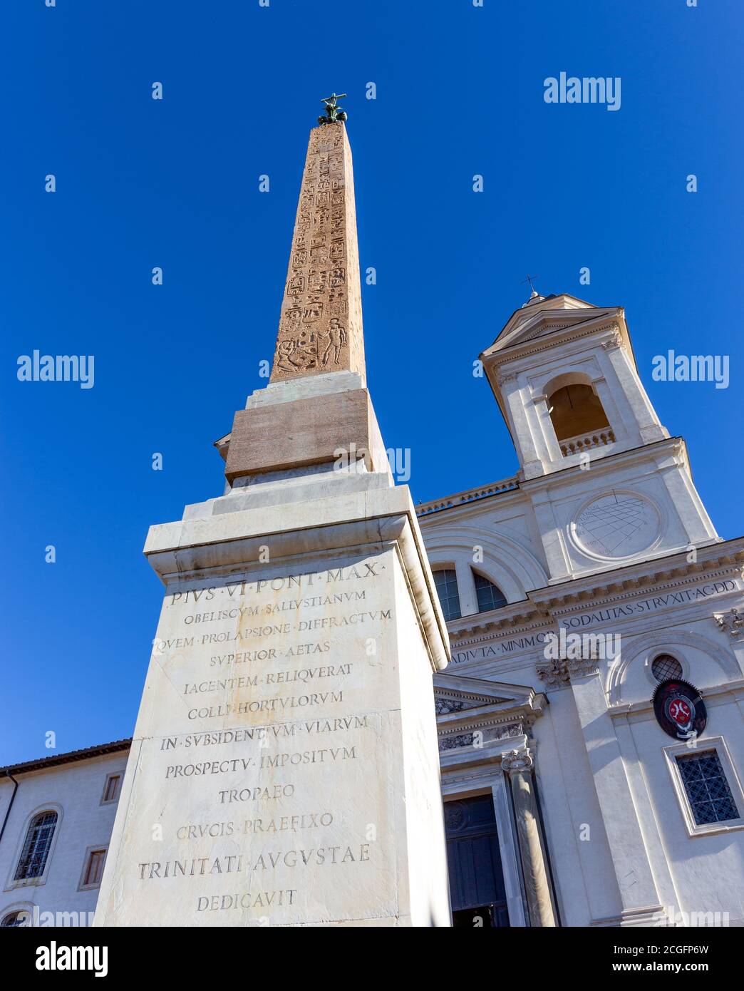 The Sallustiano obelisk above the Spanish Steps and Trinita dei Monti ...