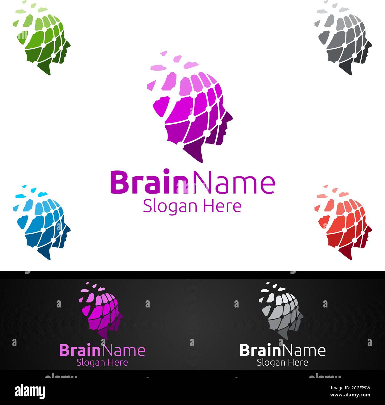 Human brain logo hi-res stock photography and images - Alamy