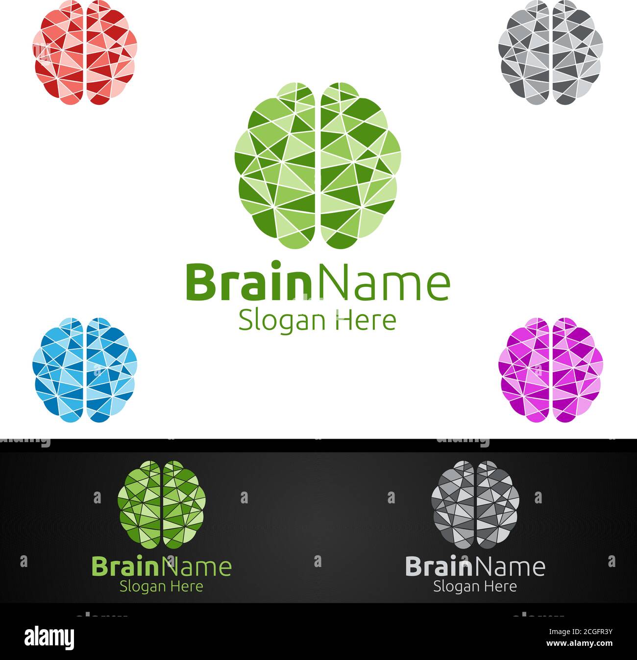 Diamond Brain Logo with Think Idea Concept Vector Design Stock Vector ...